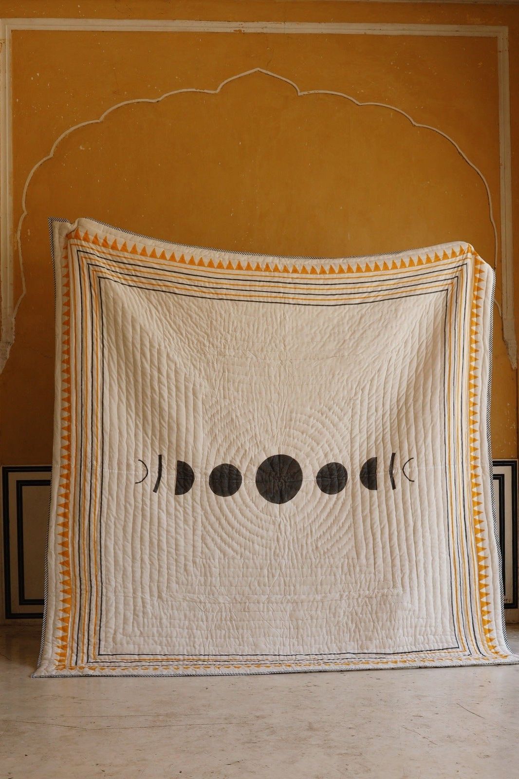 Handcrafted Moon Phase Reversible Quilt in 100% Cotton: A Lunar Journey ...