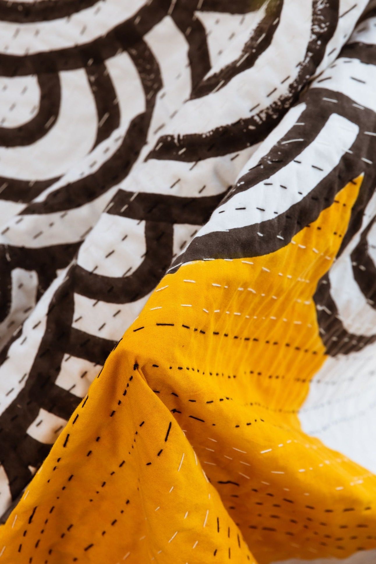 CQC LA | Hand-Stitched Cotton Kantha Throw