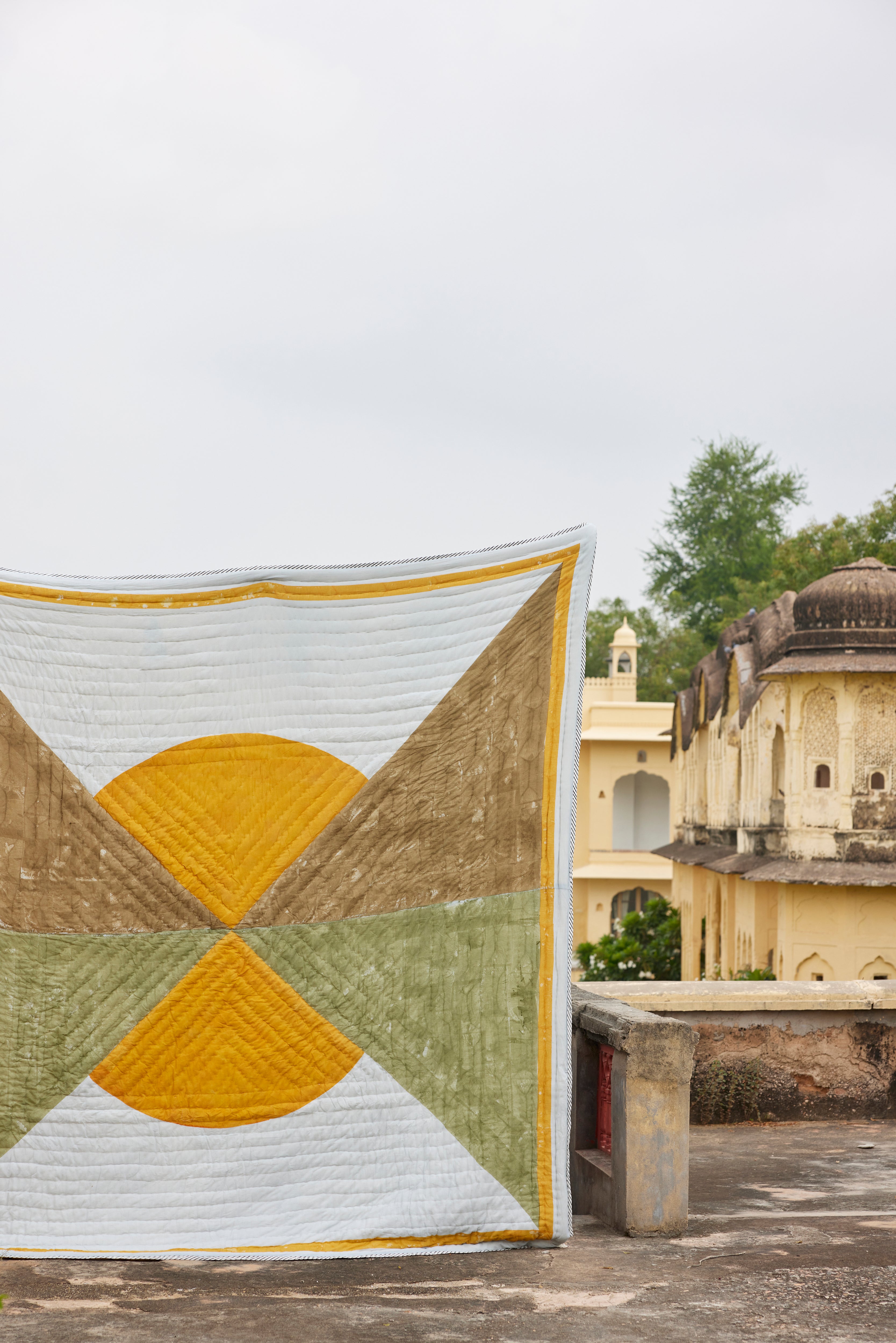 Prairie Quilt - Sun-Kissed Triangles in 100% Cotton | Handcrafted ...