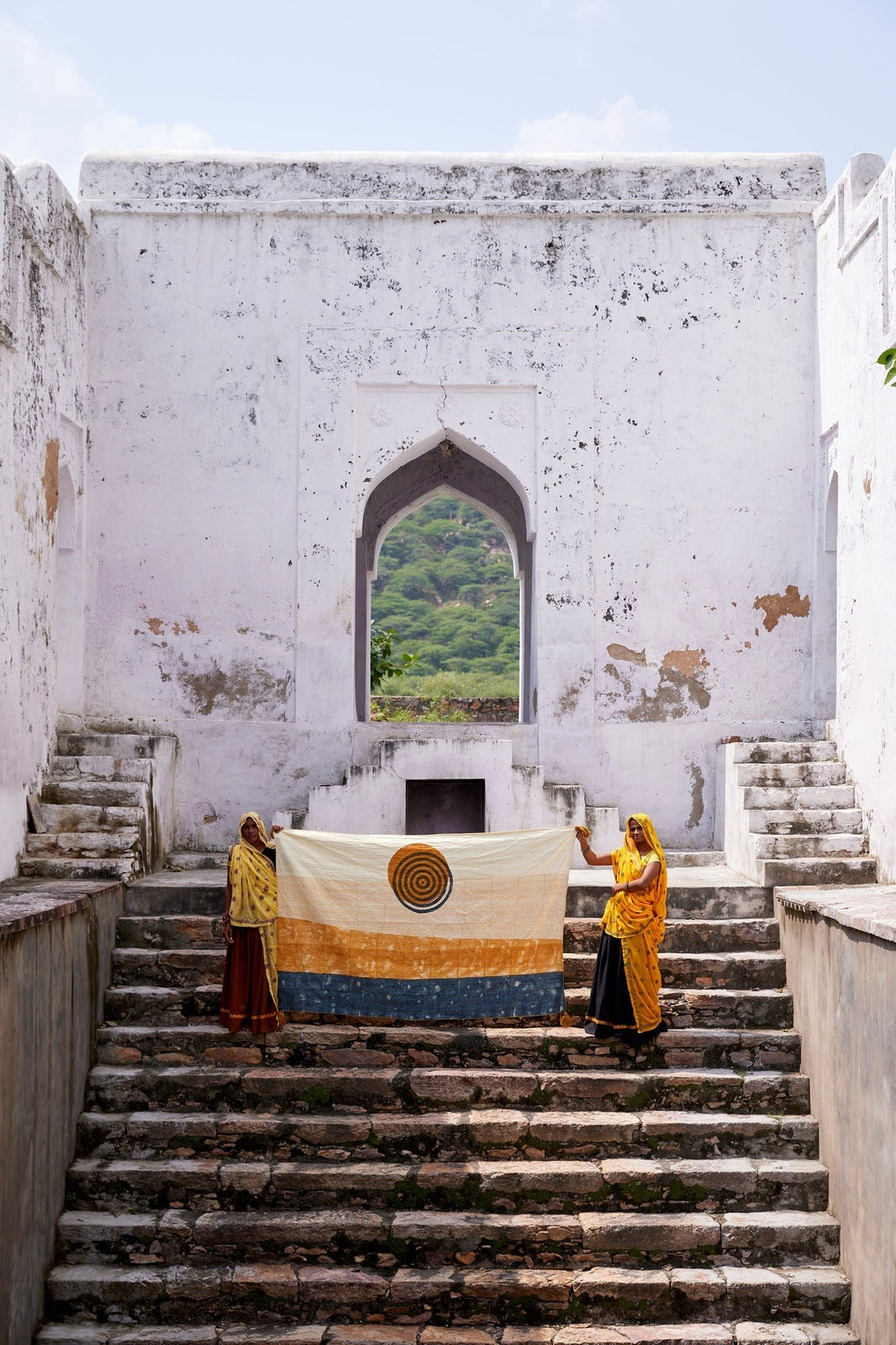 CQC LA | Spiral Sun Throw Blanket-Unique Hand-Printed Designs